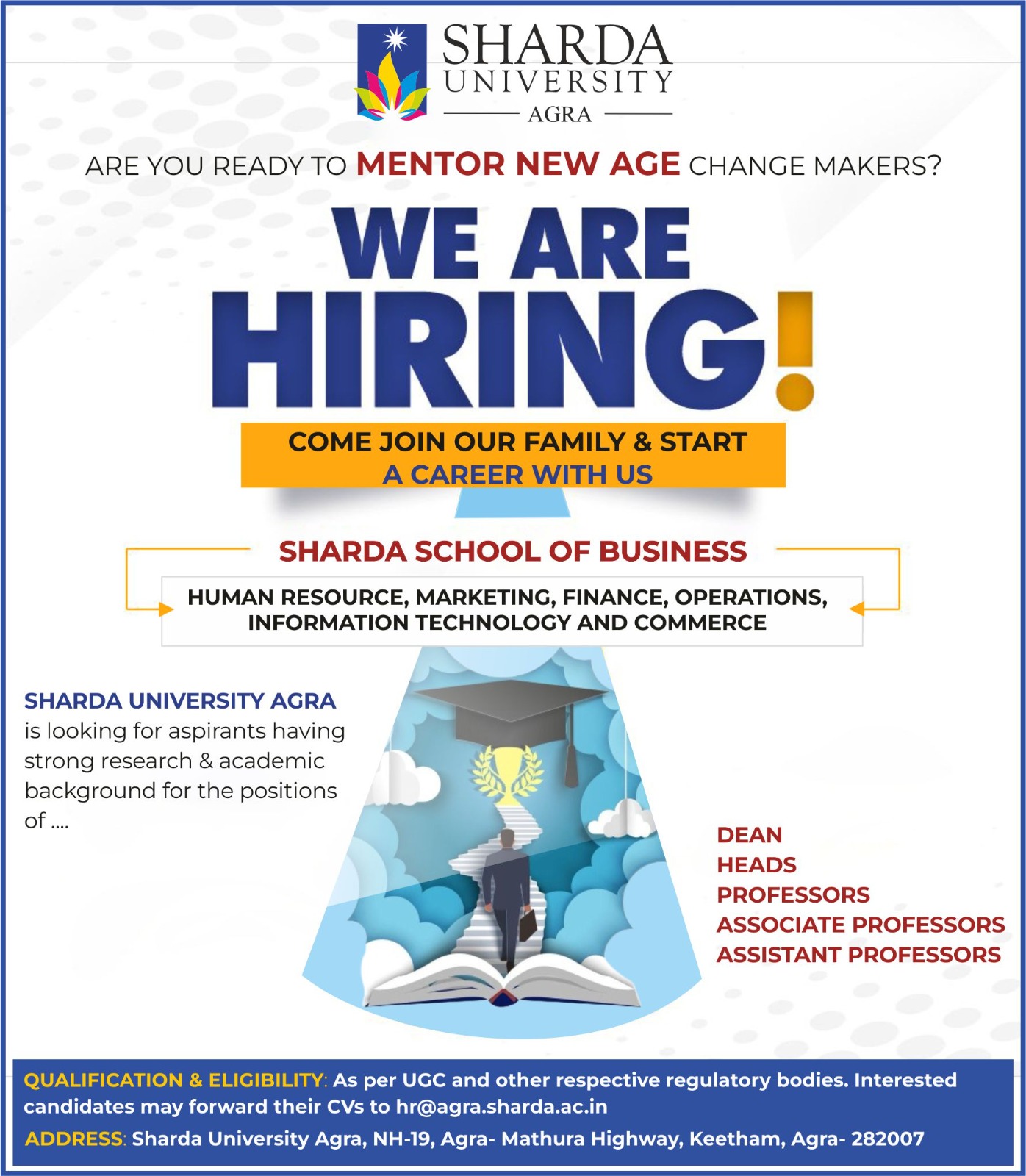 Career- Current Job Openings at Sharda Univesity Agra
