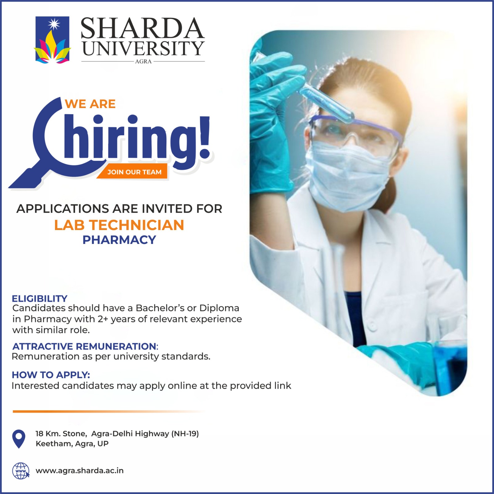 Career- Current Job Openings at Sharda Univesity Agra